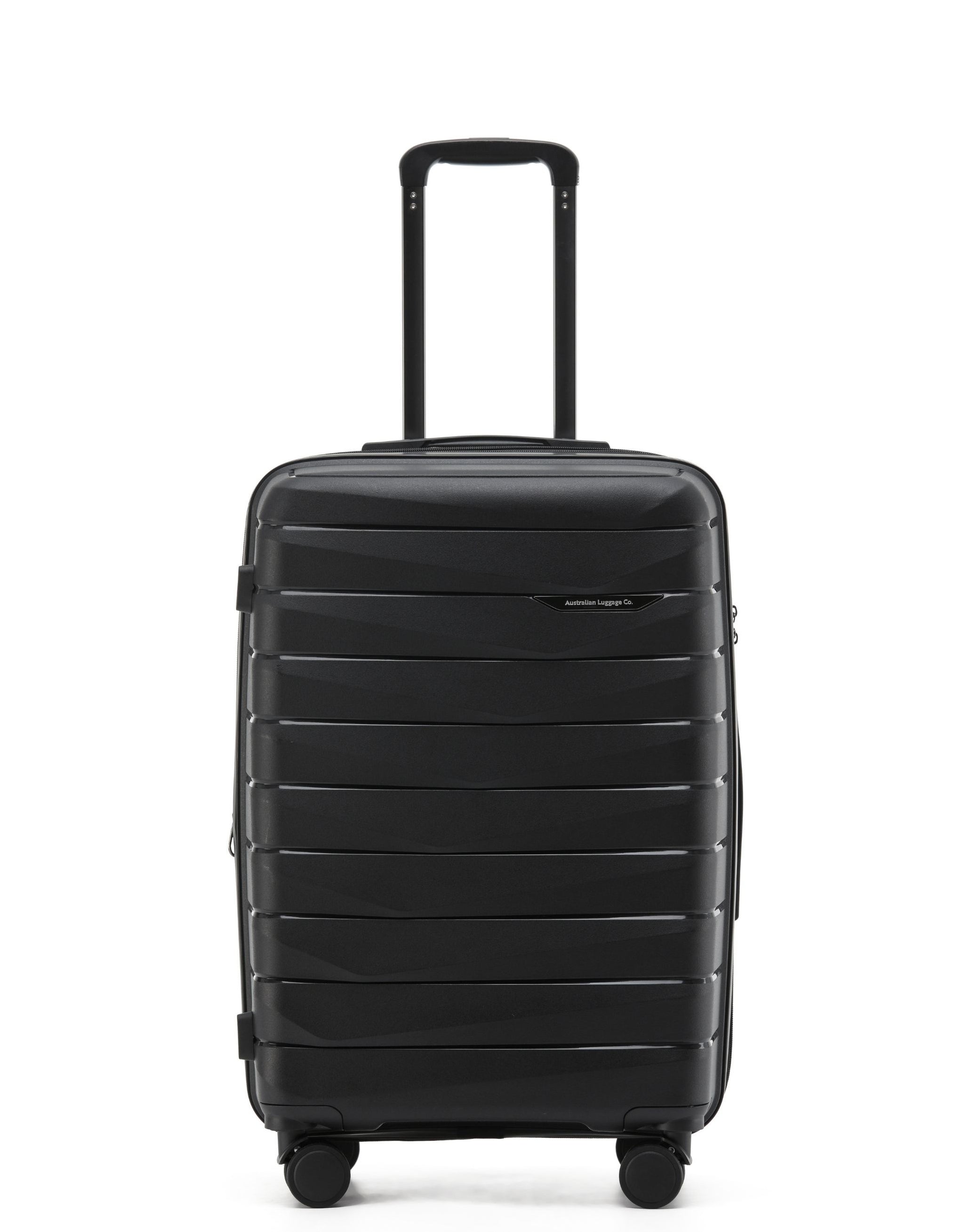 Aus Luggage Pilot 75cm Large Hard Black Suitcase
