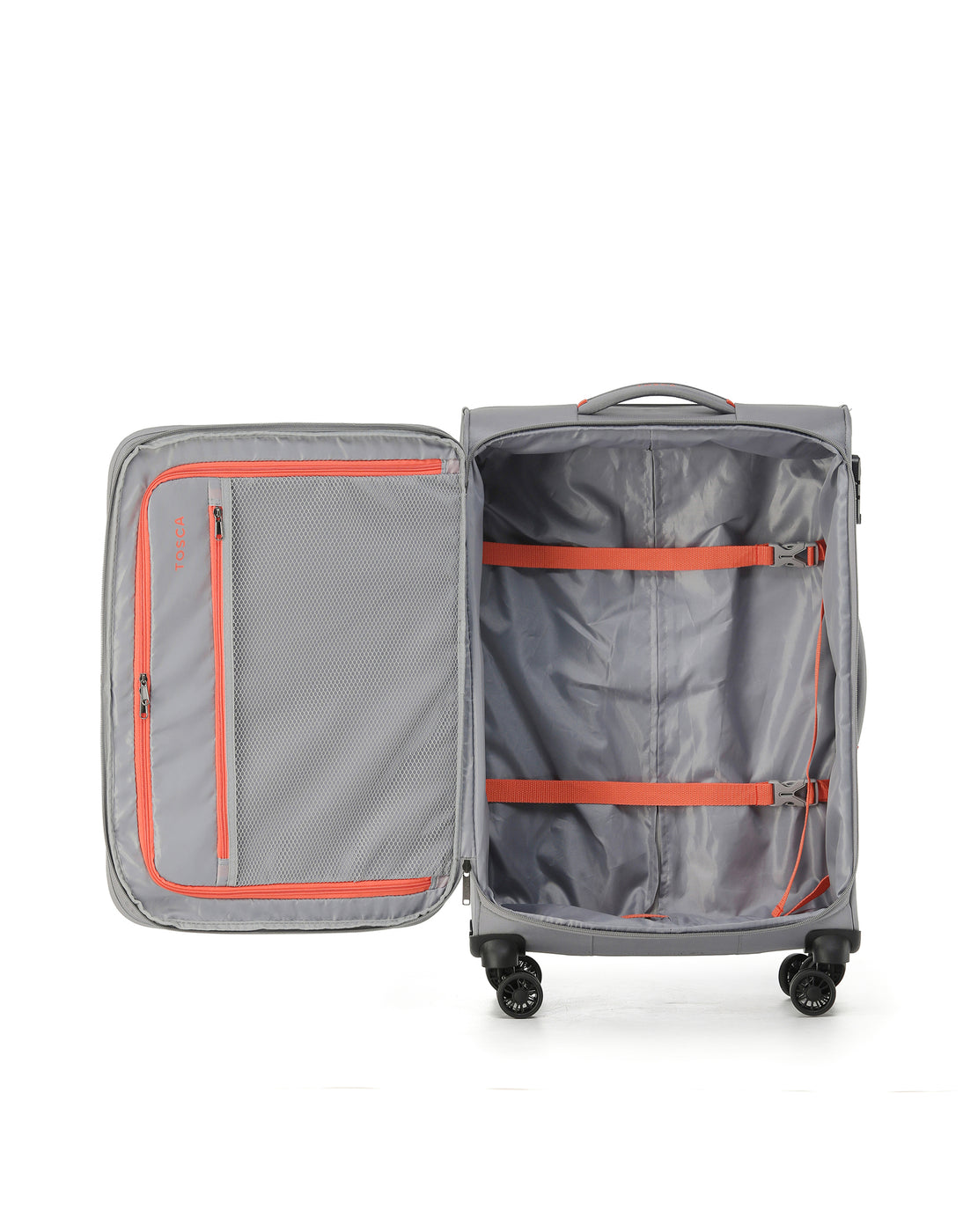 Luna-Lite 65cm Small Expandable Soft Suitcase - Grey