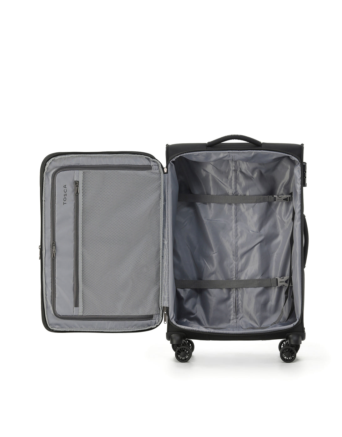 Luna-Lite 65cm Medium Expandable Soft Suitcase - Black