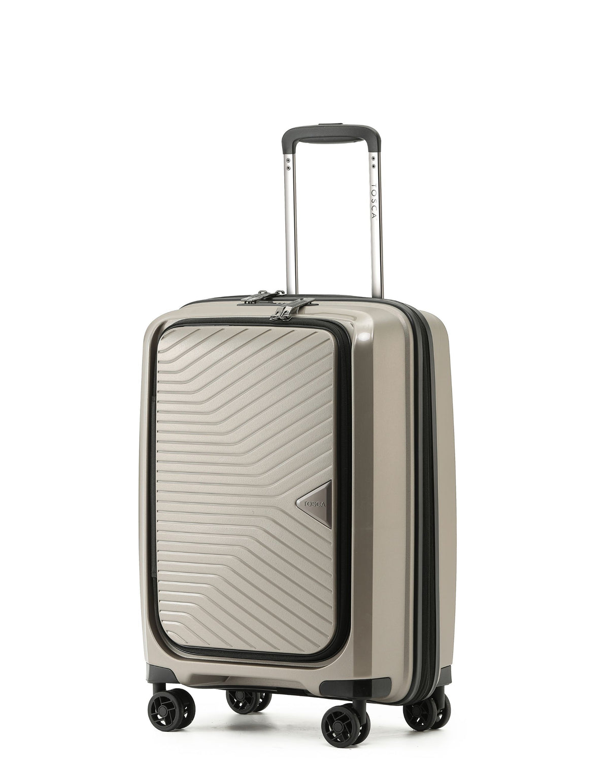 Space-X 55cm Small Expandable Hard Carry-On Champagne Suitcase