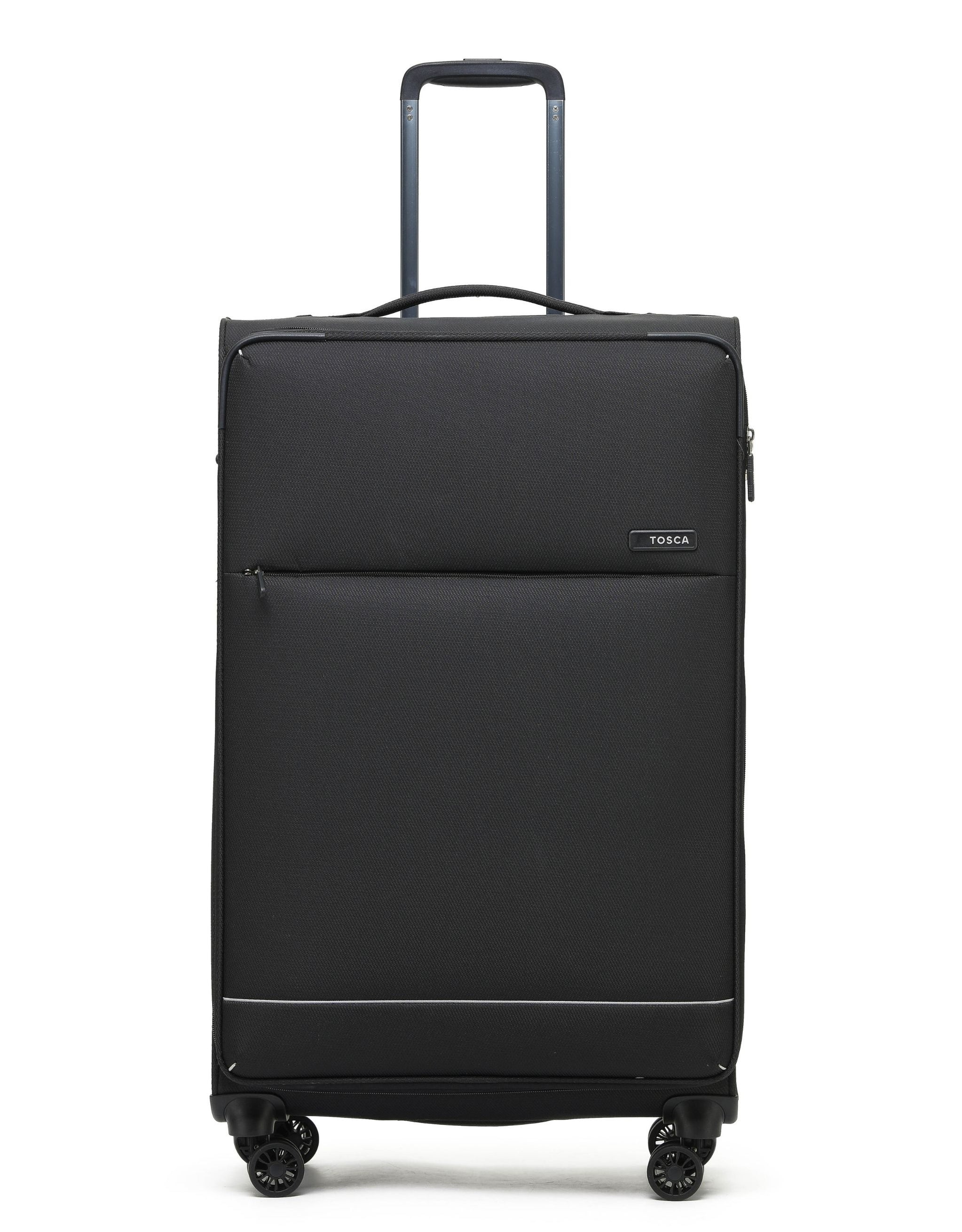 So Lite 79cm Large Expandable Soft Black Suitcase
