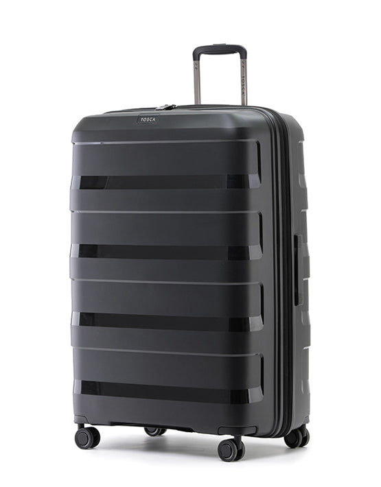 Comet 81cm Extra Large Expandable Hard Black Suitcase