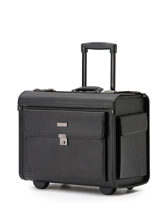 Pilots Black PU Leather Hard Business Case