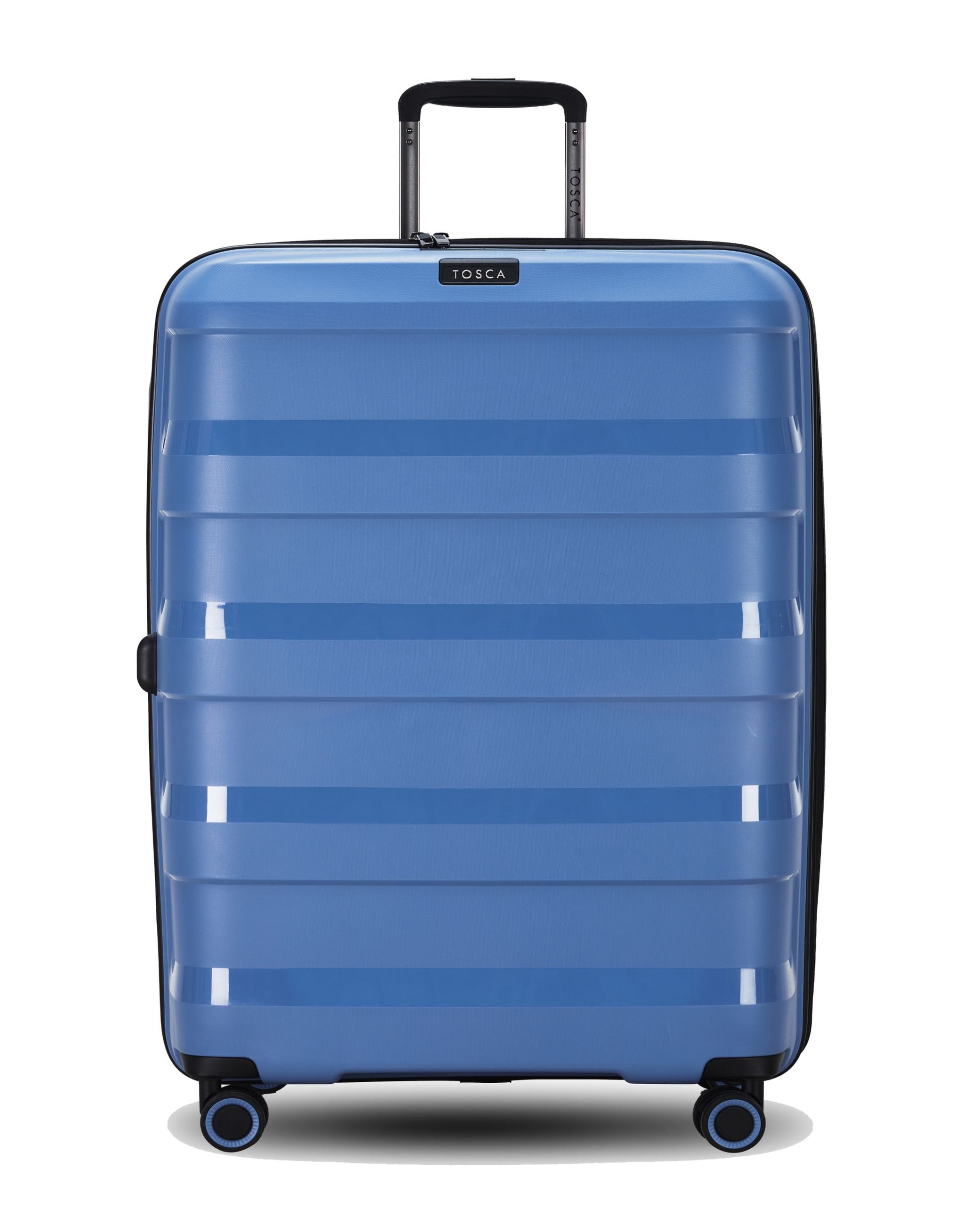 Comet 81cm Extra Large Expandable Hard Infinity Blue Suitcase