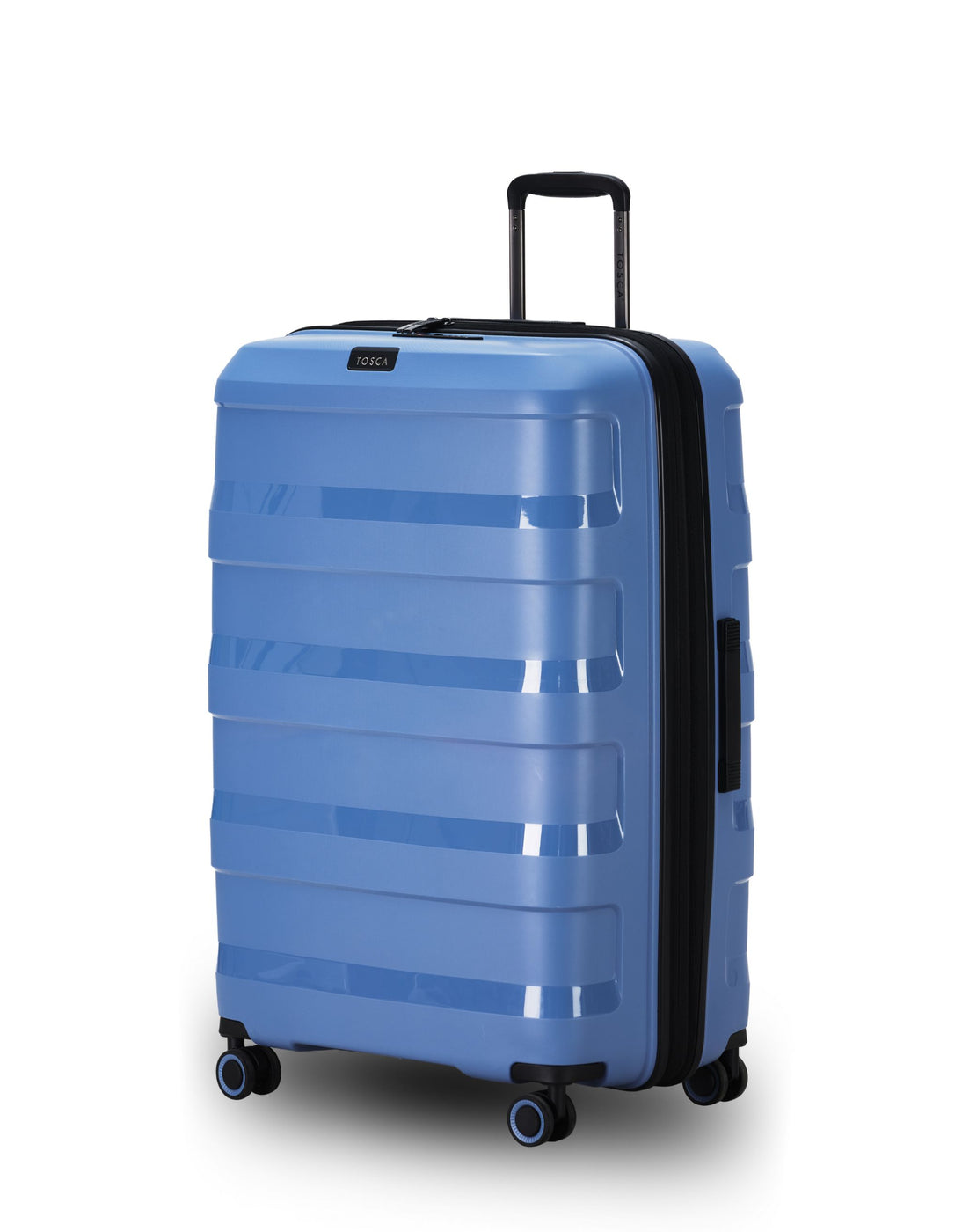 Comet 78cm Large Expandable Hard Infinity Blue Suitcase