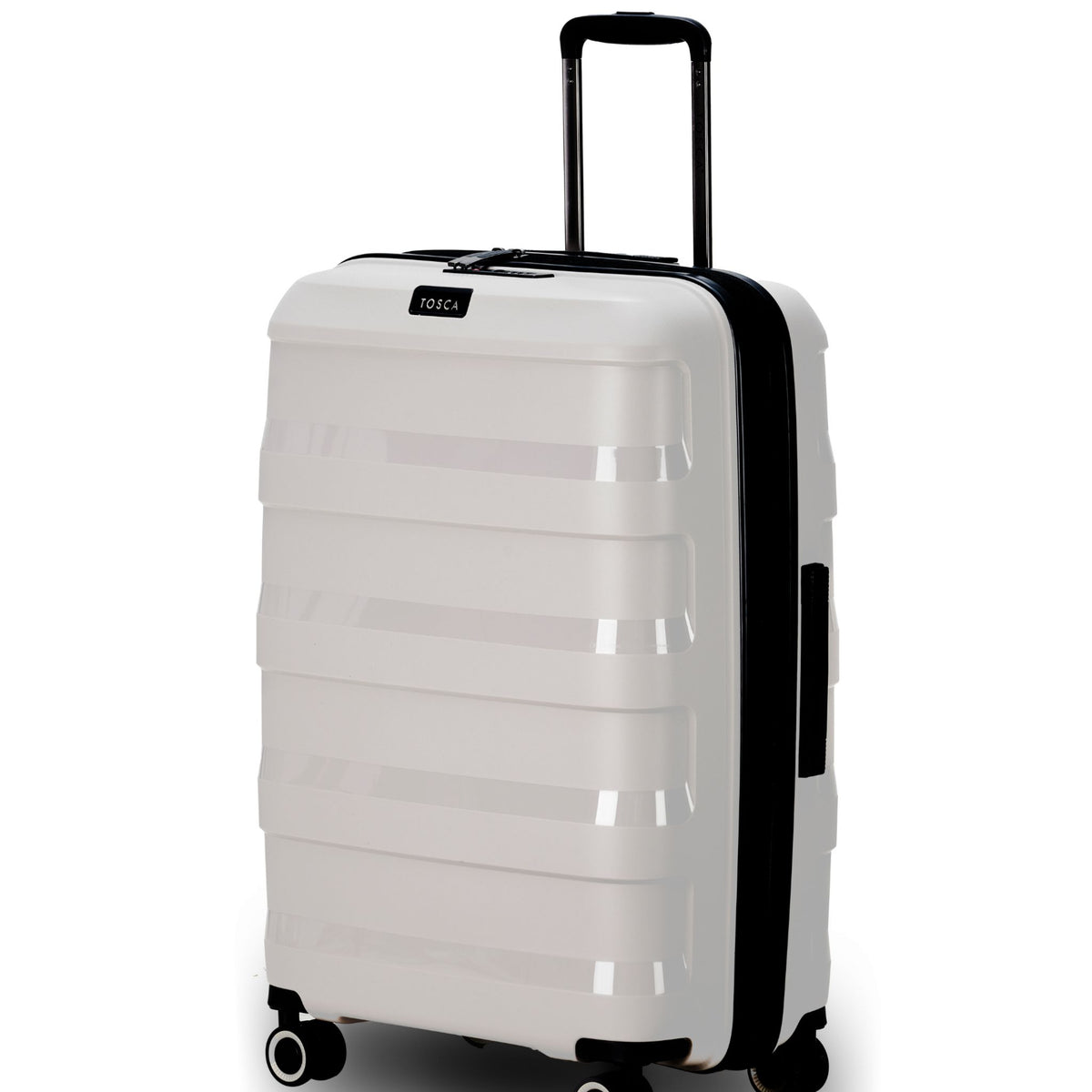 Comet 67cm Medium Expandable Hard Cobblestone White Suitcase